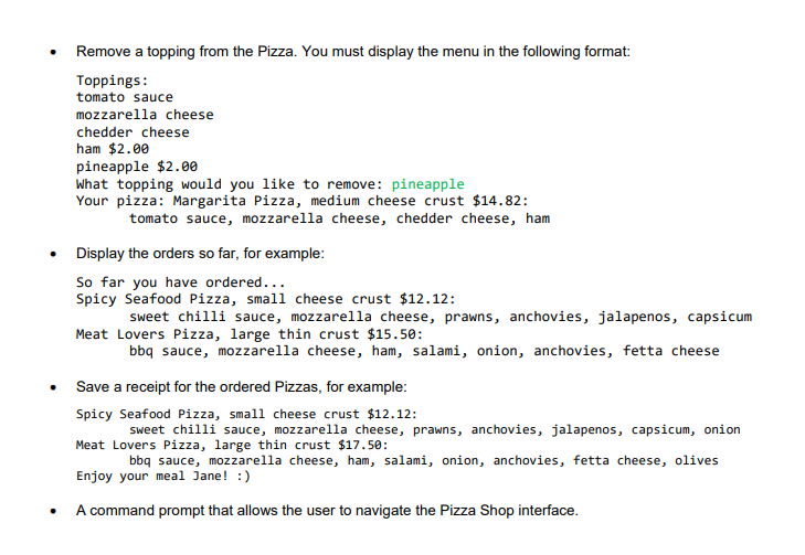 base: deep pan $8 base: thin crust $8 base: cheese | Chegg.com
