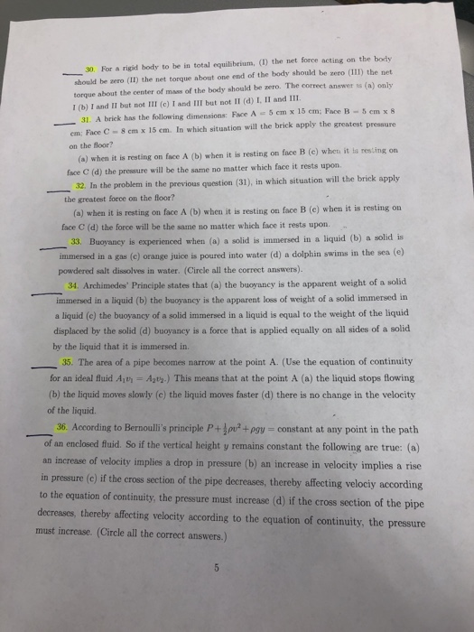 Solved physics 1 final review! Simple conceptual question i | Chegg.com