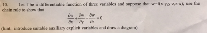 Solved Let f be a differentiable function of three variables | Chegg.com