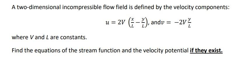 Solved A two-dimensional incompressible flow field is | Chegg.com