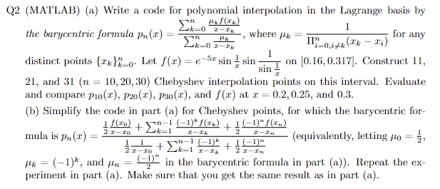 Solved 22 (MATLAB) (a) Write a code for polynomial | Chegg.com