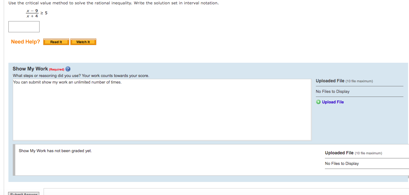 Solved x+4x−9≥5 Show My Work (Required) What steps or | Chegg.com