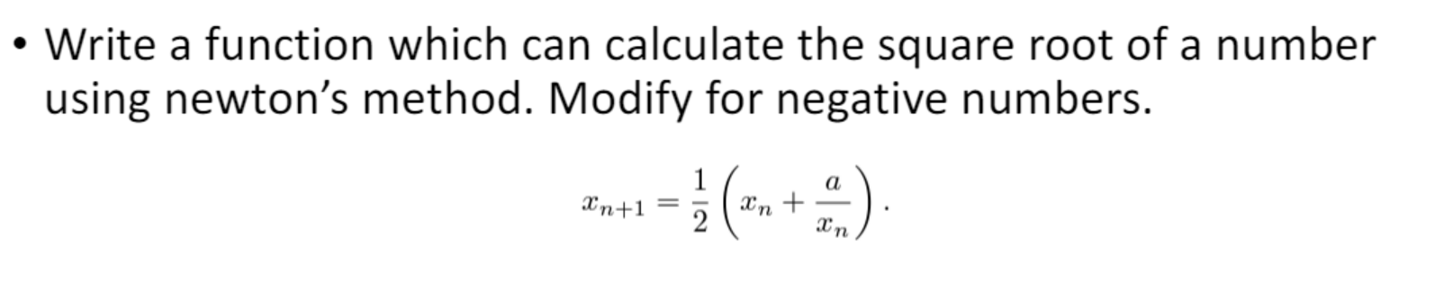 Solved - Write a function which can calculate the square | Chegg.com