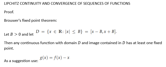 Solved LIPCHITZ CONTINUITY AND CONVERGENCE OF SEQUENCES OF | Chegg.com