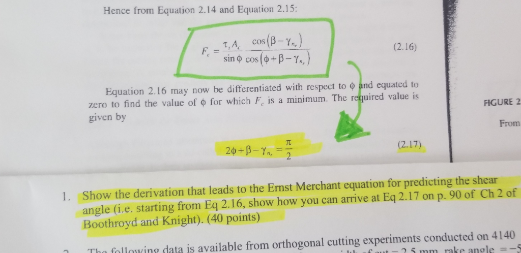 Solved Show the derivation that leads to the Ernst Merchant | Chegg.com