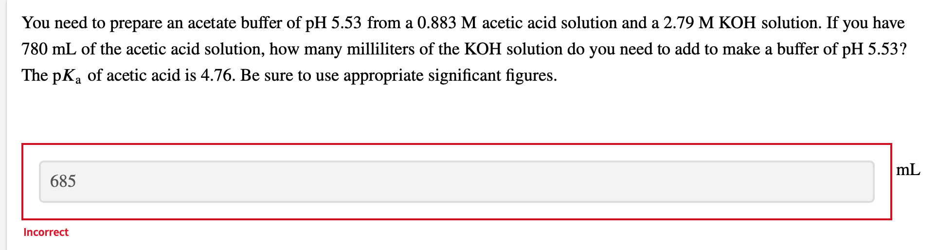 Solved What Are The Molar Concentrations Of Acetic Acid