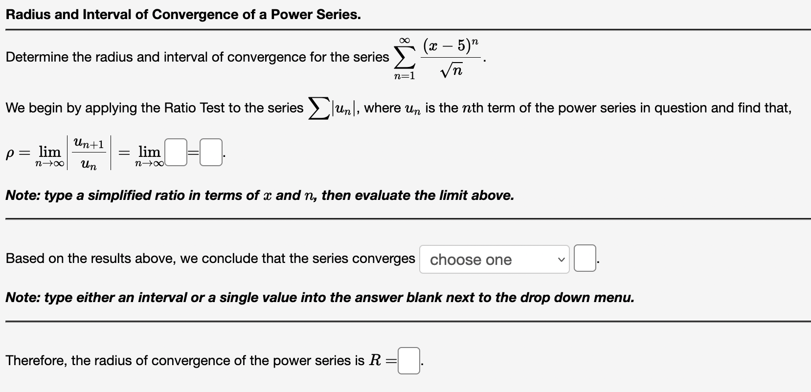 Solved Radius and Interval of Convergence of a Power Series. | Chegg.com