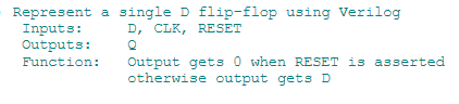 Solved Represent a single D flip-flop using Verilog Inputs: | Chegg.com