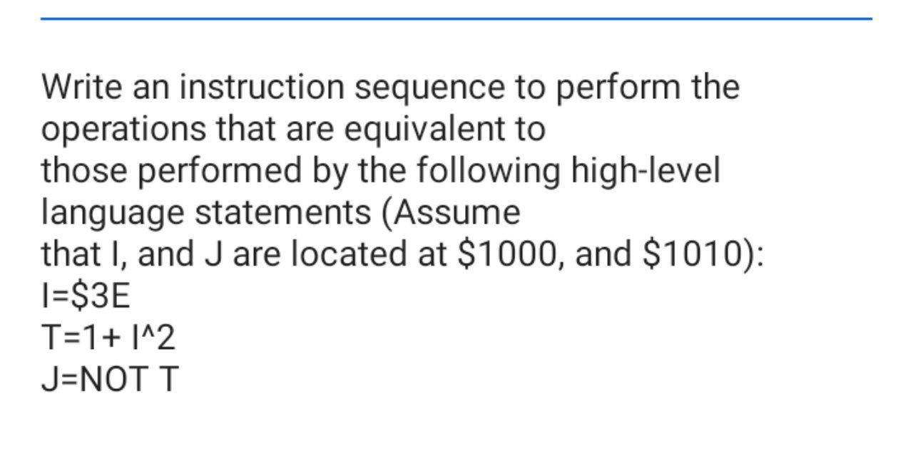Write an instruction sequence to perform the | Chegg.com