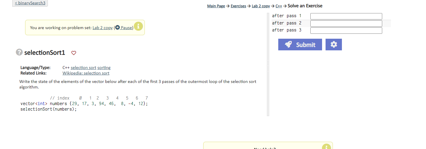 Solved Main Page → Exercises → Lab 2 copy →c++→ Solve an | Chegg.com
