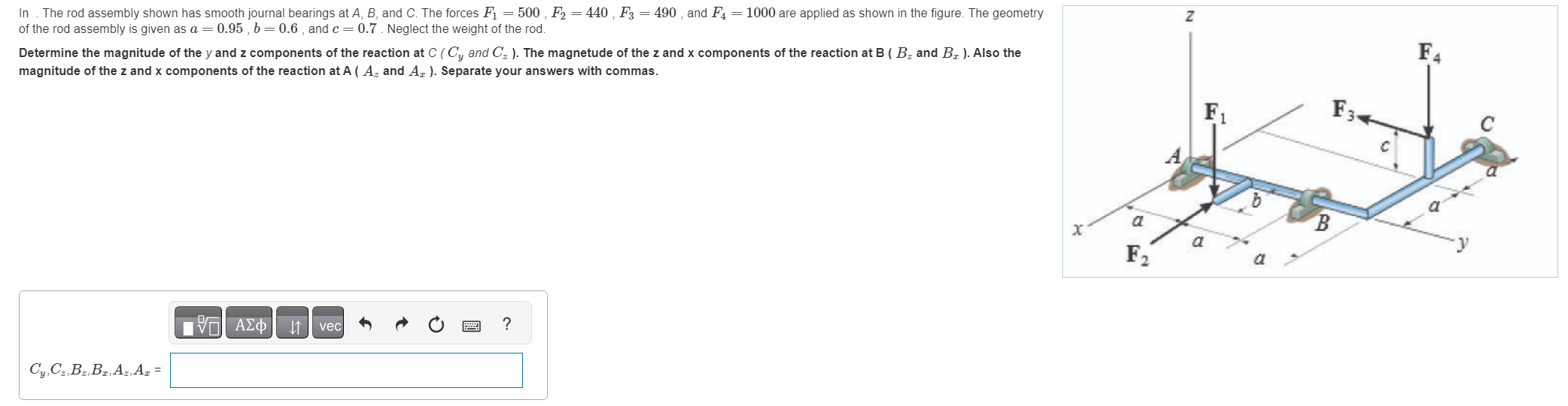 Solved In . The rod assembly shown has smooth journal | Chegg.com