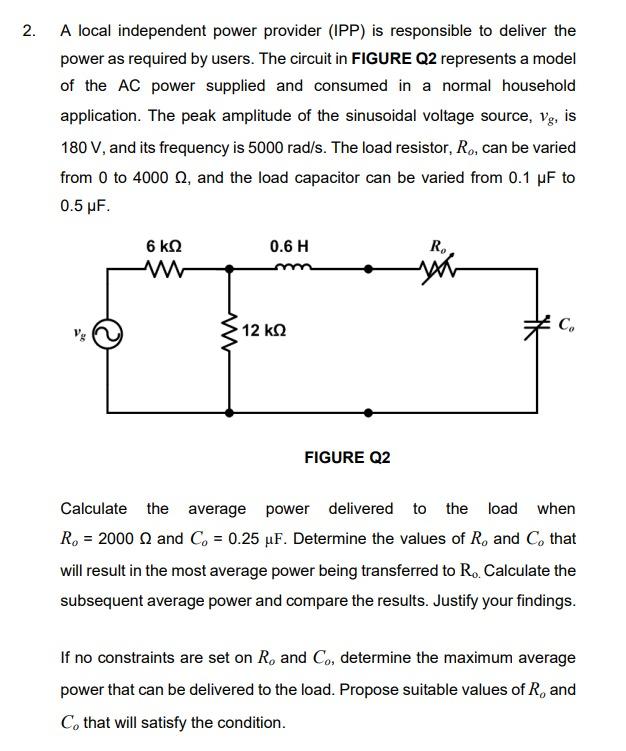 Solved 2. . A local independent power provider (IPP) is | Chegg.com