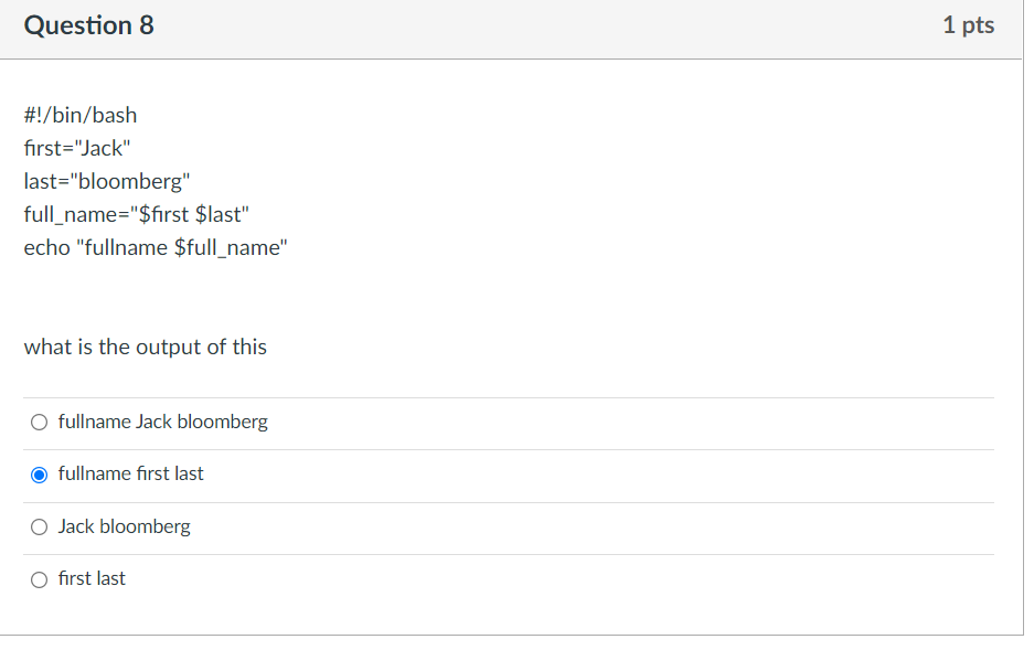 Solved Question 24 1 pts #!/bin/bash cmd="pwd" echo 'cmd | Chegg.com