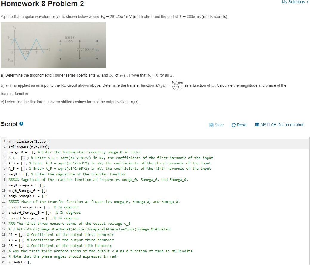 Solved Homework 8 Problem 2 My Solutions > A periodic | Chegg.com
