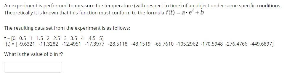 Solved An experiment is performed to measure the temperature | Chegg.com
