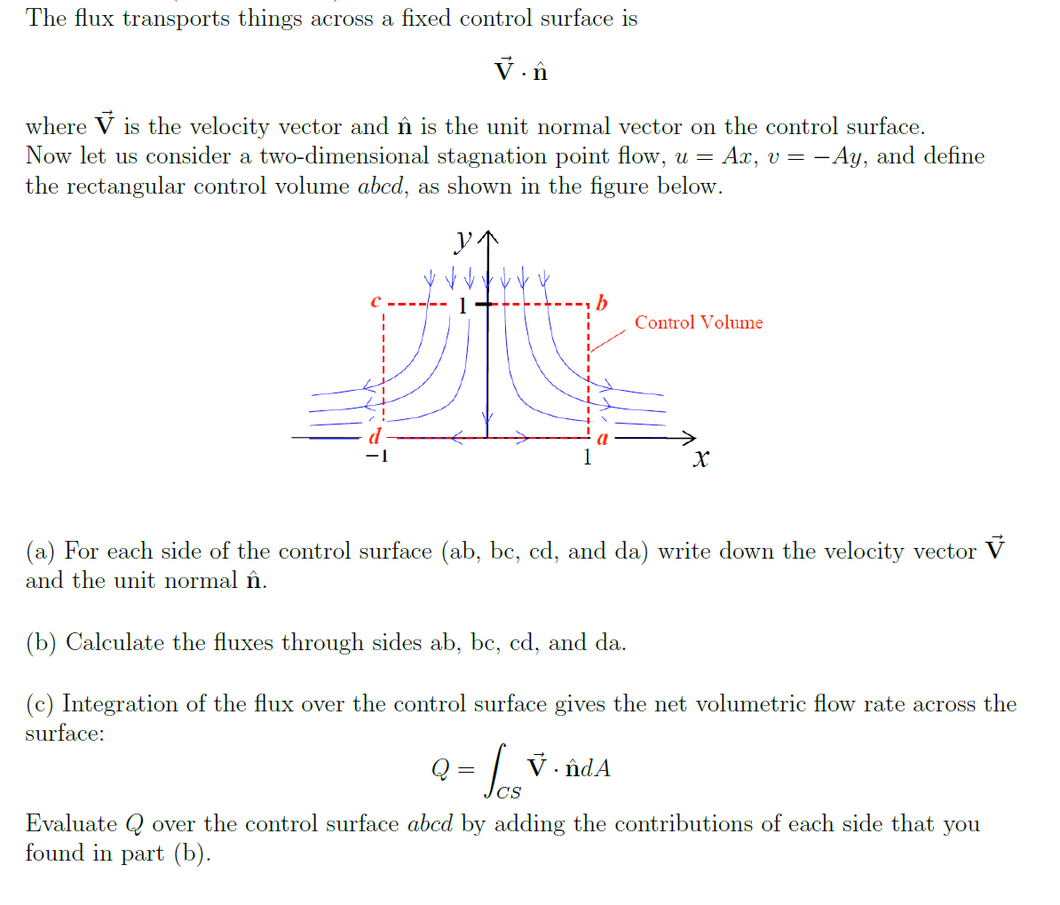 Solved The flux transports things across a fixed control | Chegg.com