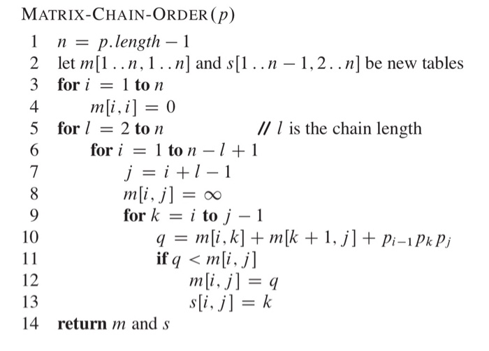 Solved Implement Matrix Chain Order In Java Using Two Files