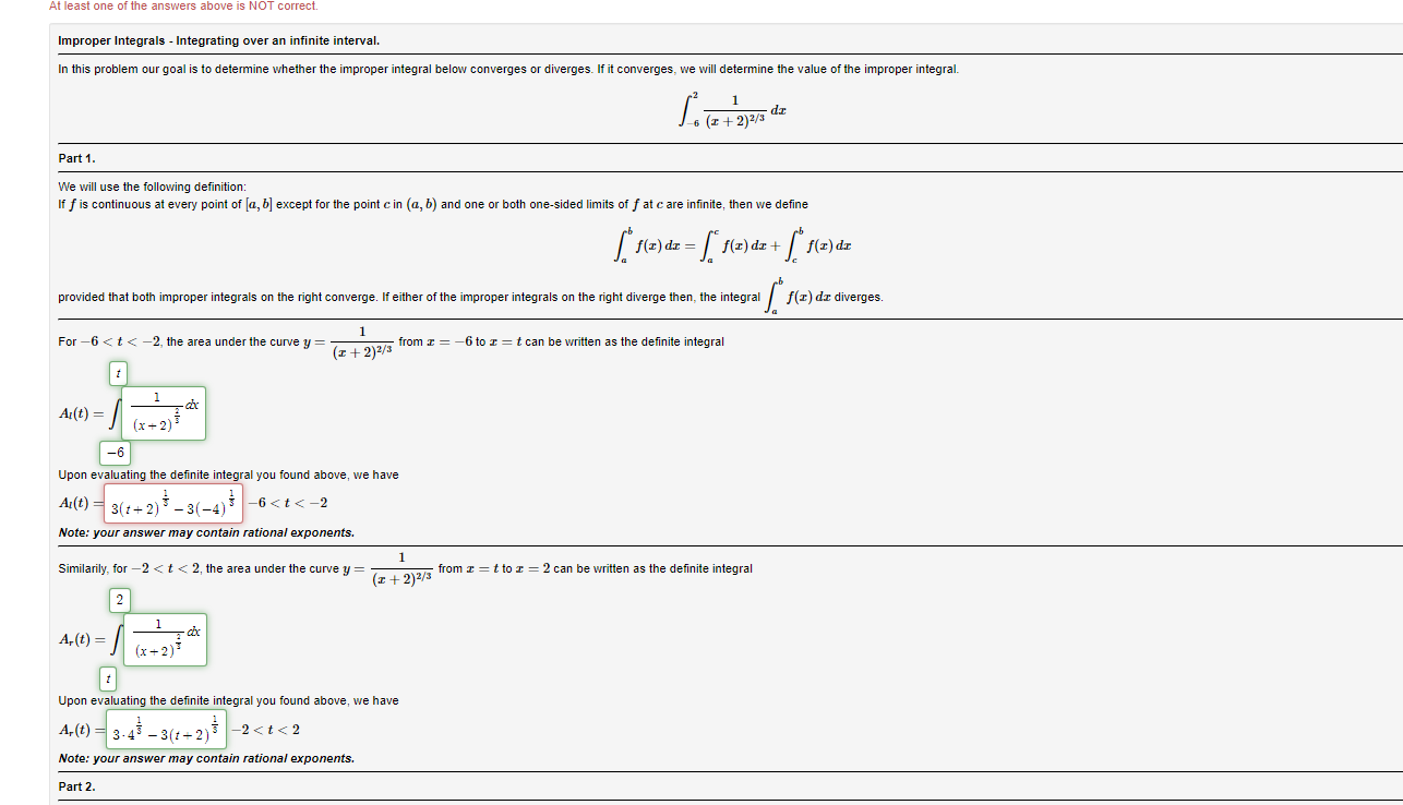 Solved ∫−62(x+2)2/31dx Part 1. We will use the following | Chegg.com