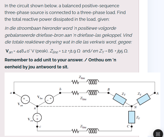 Solved In ﻿the circuit shown below, a balanced | Chegg.com
