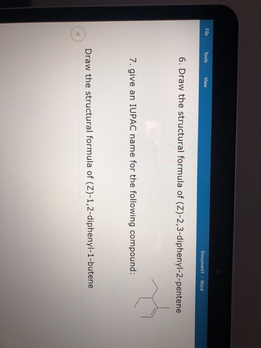 Solved 1. Give an IUPAC name for the following compound Draw | Chegg.com