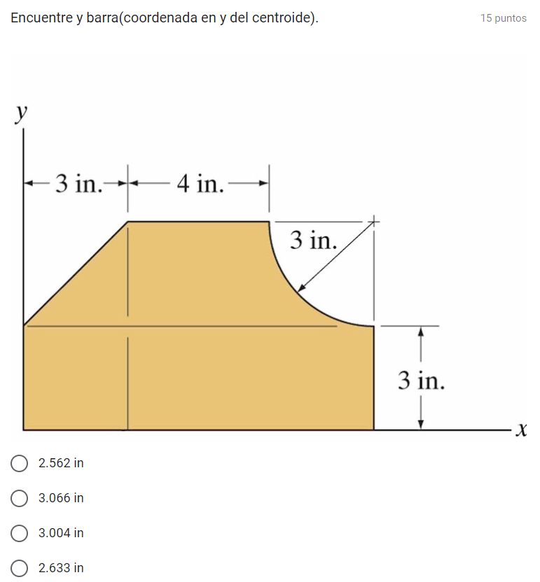 Solved Encuentre y barra(coordenada en y del centroide). | Chegg.com