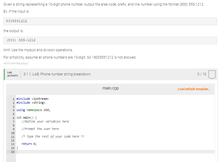 Solved Given a string representing a 10-digit phone number, | Chegg.com Solved Given a string representing a 10-digit phone number, | Chegg.com