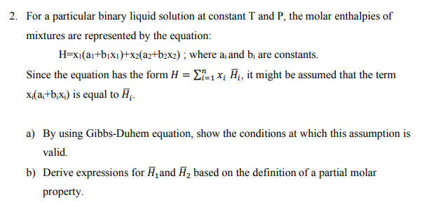 Solved 2. For a particular binary liquid solution at | Chegg.com