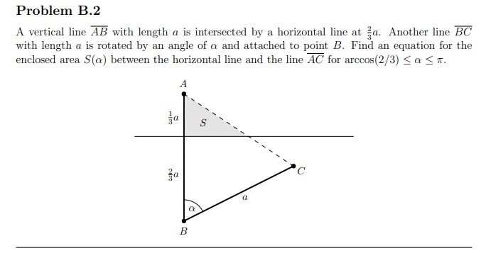 Solved A vertical line AB with length a is intersected by a | Chegg.com
