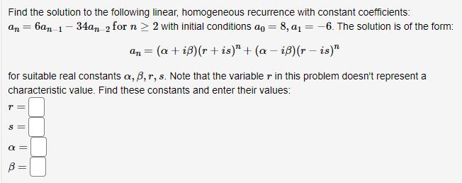 Solved Find the solution to the following linear, | Chegg.com
