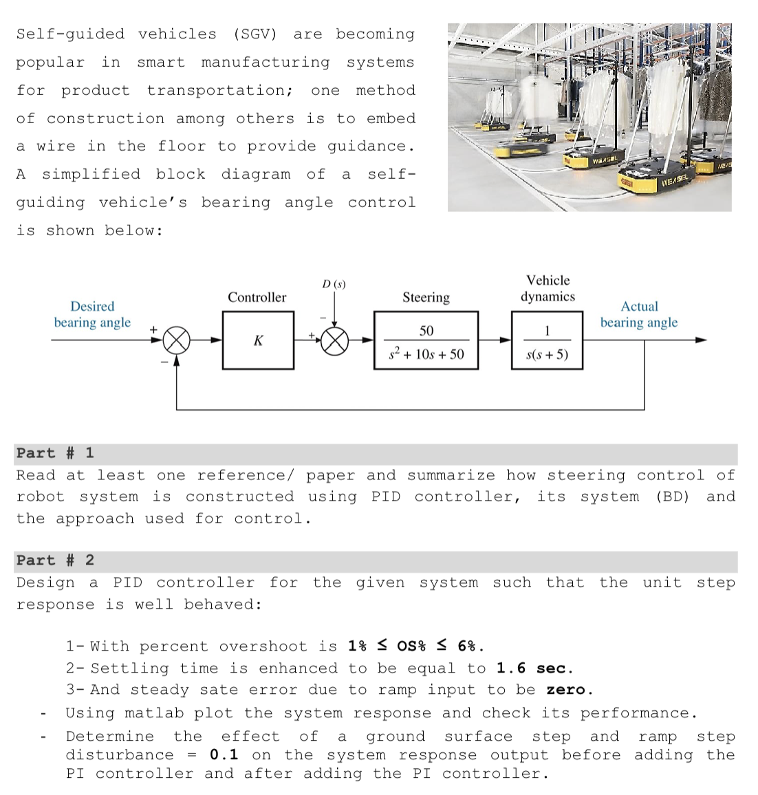 guiding vehicle's bearing angle control is shown | Chegg.com