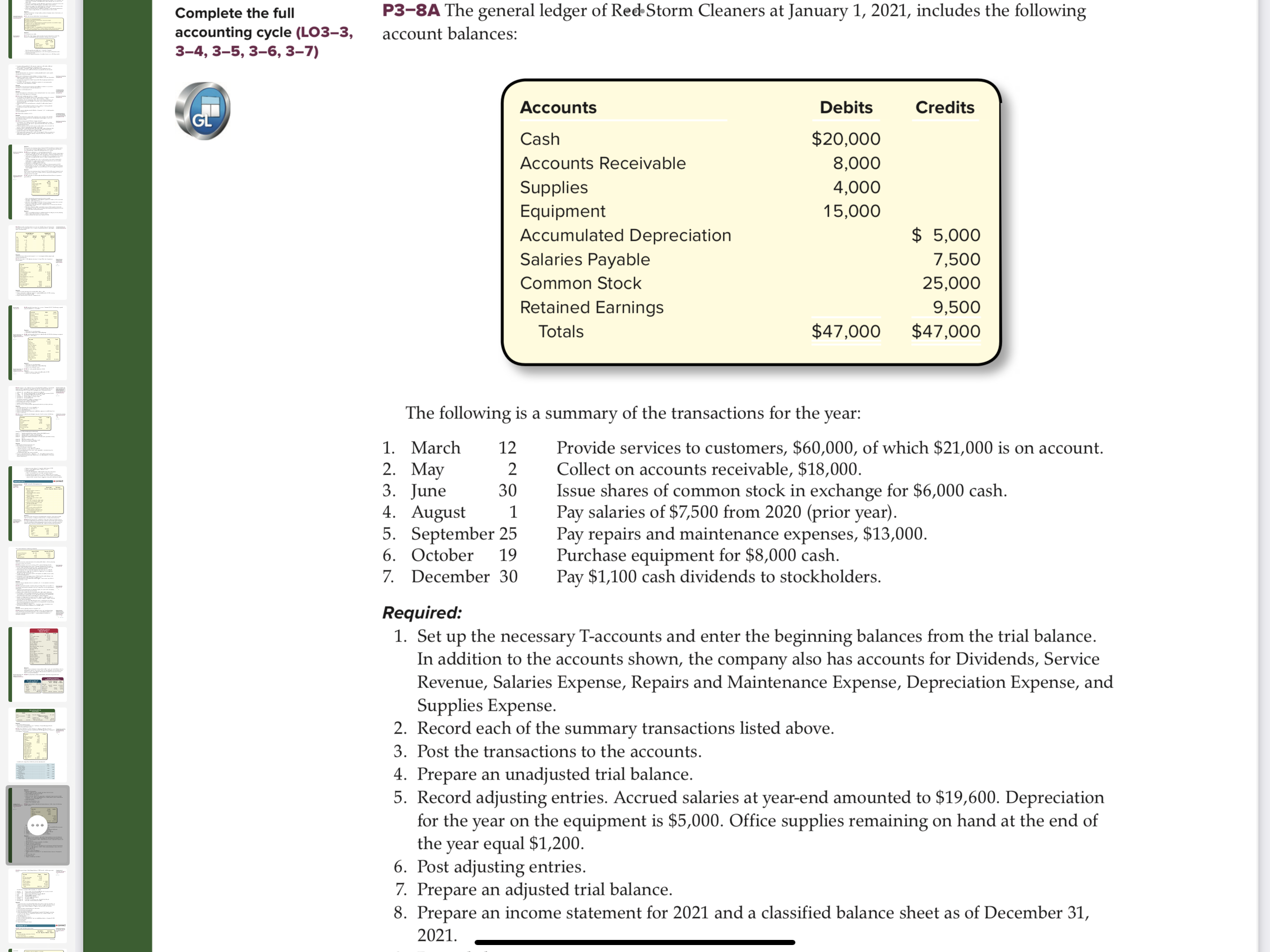 Solved Complete the full accounting cycle (LO3-3, 3-4, 3-5, | Chegg.com