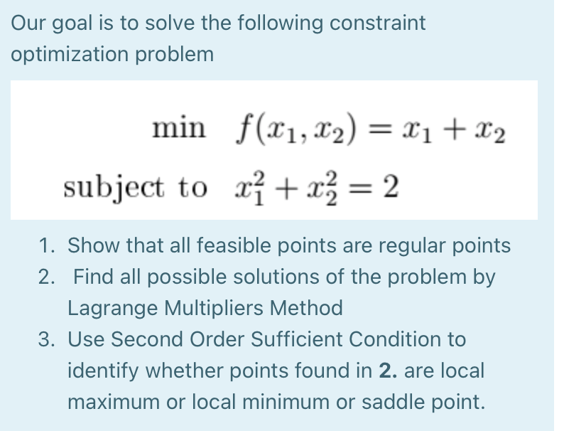 Solved Our goal is to solve the following constraint | Chegg.com