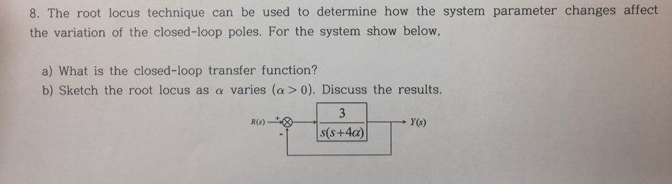 Solved 8. The root locus technique can be used to determine | Chegg.com