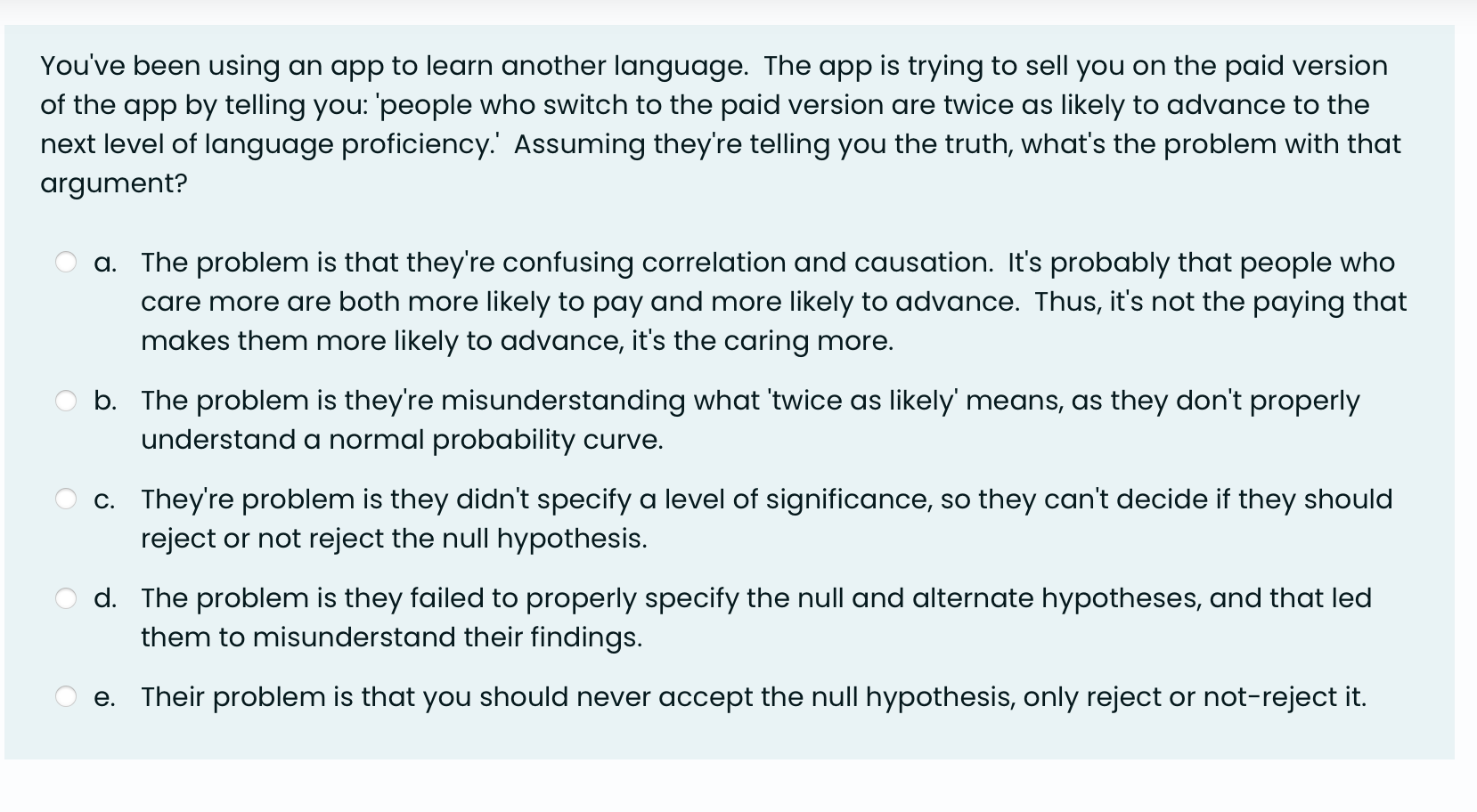 Solved You've been using an app to learn another language. | Chegg.com