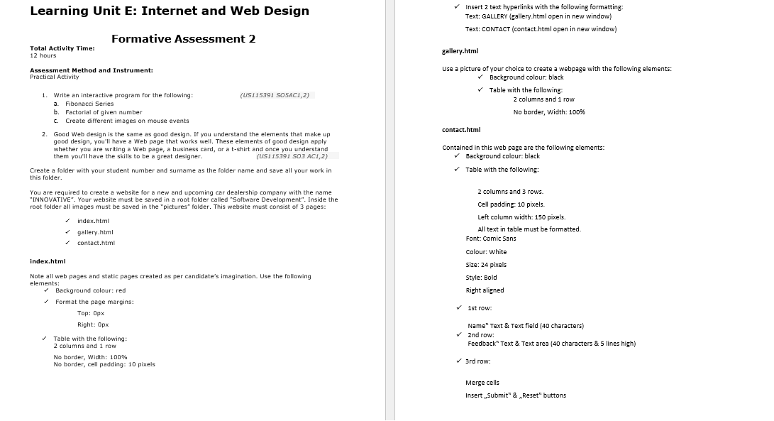 Solved Learning Unit E: Internet and Web Design Insert 2 | Chegg.com
