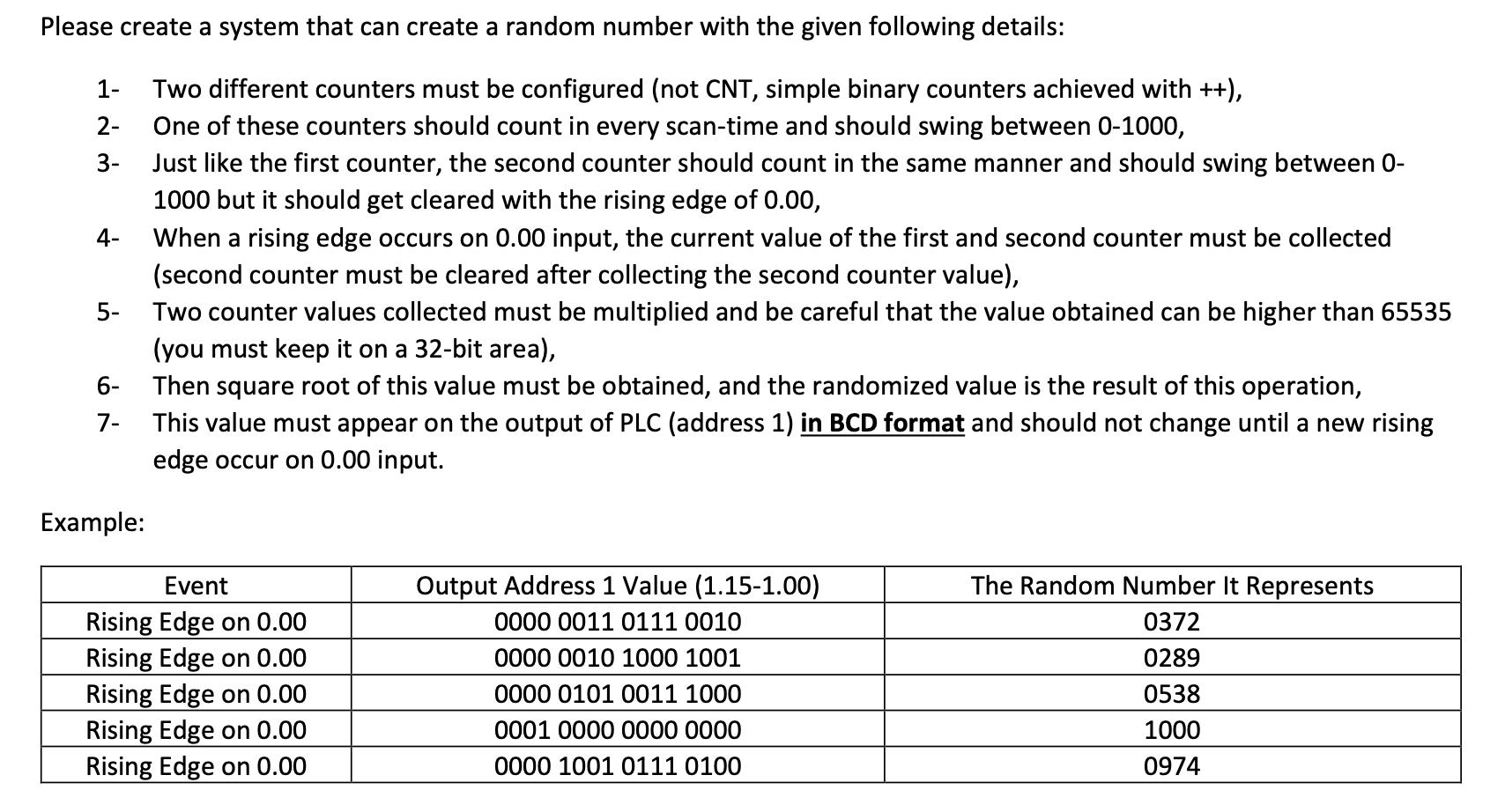 Solved Please create a system that can create a random | Chegg.com