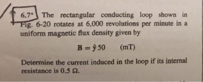 Solved 6.7 The rectangular conducting loop shown in FIg. | Chegg.com