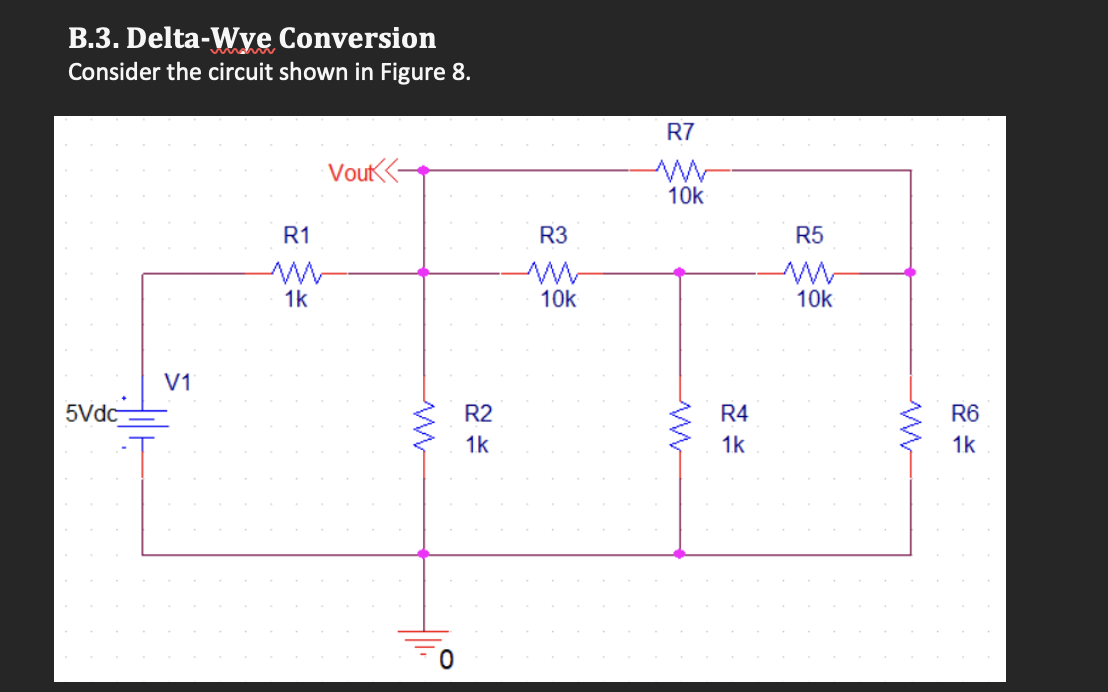 Solved B.3. Delta-Wye Conversion Consider the circuit shown | Chegg.com