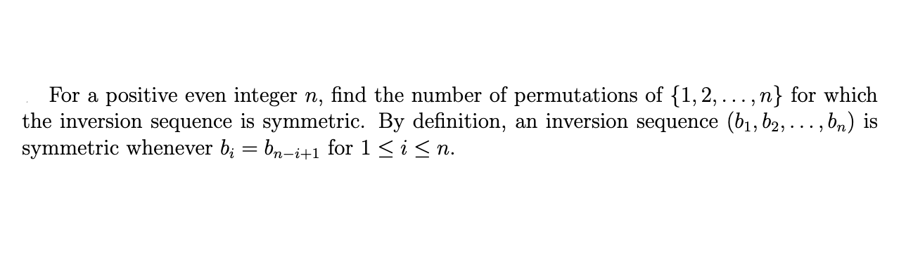 Solved For a positive even integer n, find the number of | Chegg.com