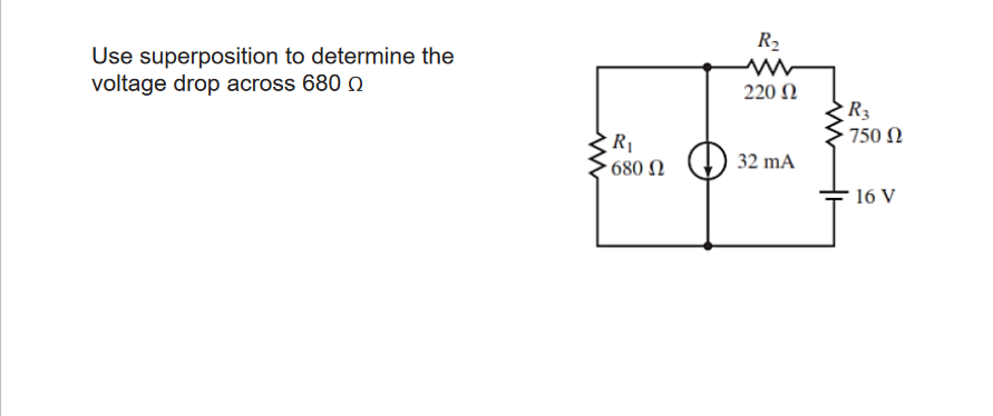 Solved Use superposition to determine the voltage drop | Chegg.com