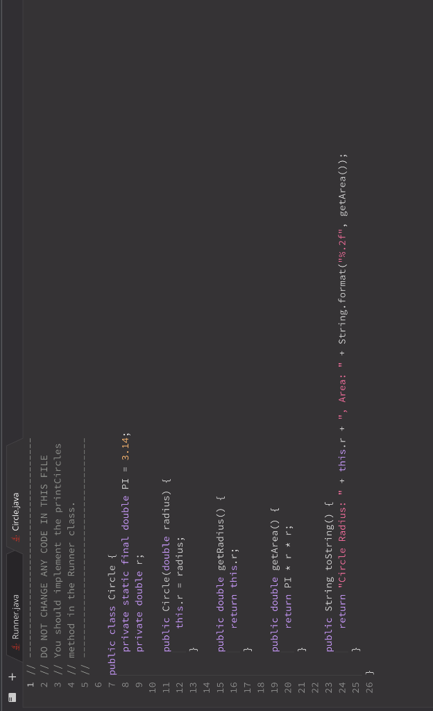 Solved Q1) Using a Circle Class The toString() method in | Chegg.com