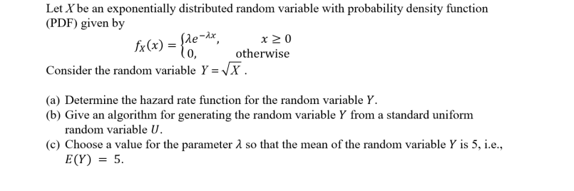 Solved Let X'be an exponentially distributed random variable | Chegg.com