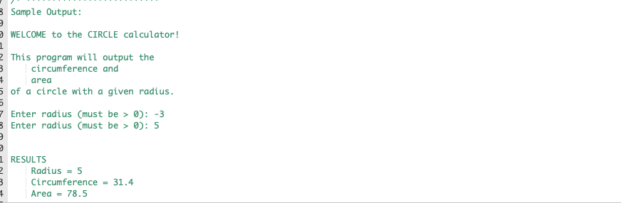 Solved 7.20 Lab Circle (Functions) Defining, Declaring, and | Chegg.com