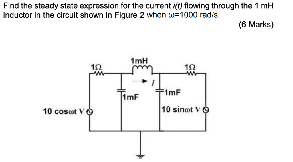 Solved Find the steady state expression for the current i(t) | Chegg.com