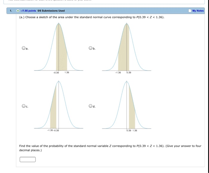 Solved 1. -11.66 points 0/6 Submissions Used My Notes (a.) | Chegg.com