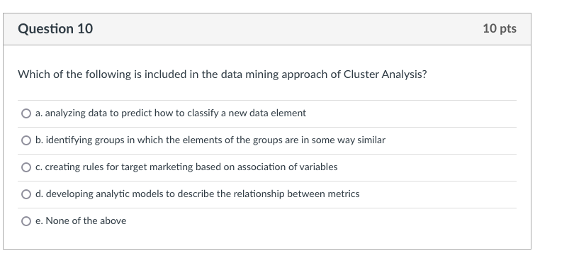 Solved Which of the following is included in the data mining | Chegg.com