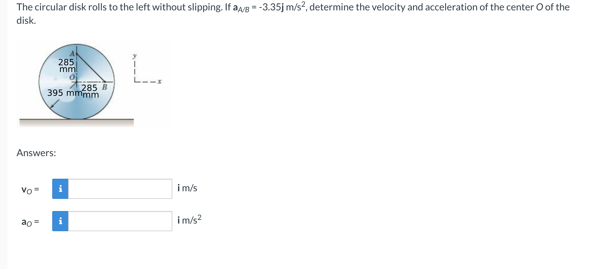 Solved The circular disk rolls to the left without slipping. | Chegg.com