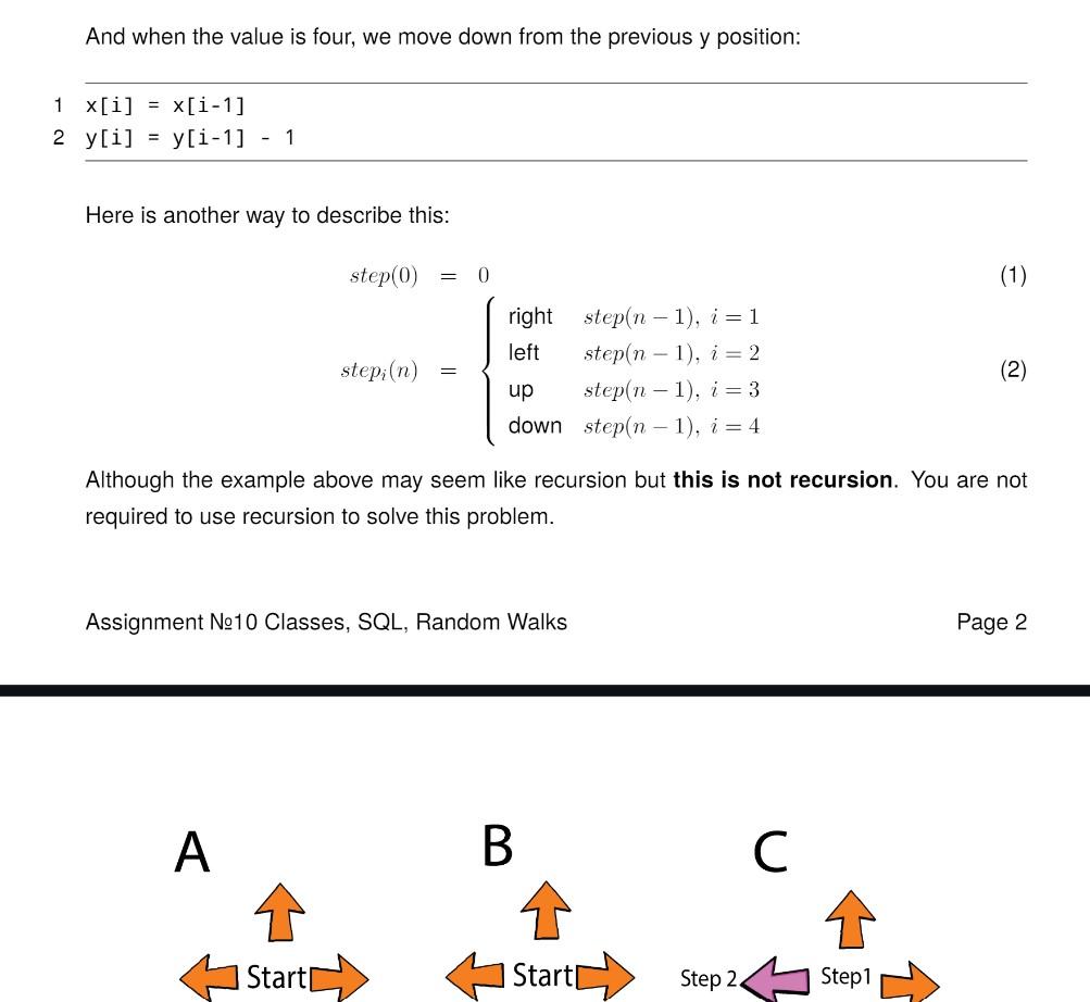 Solved Problem 1: Random walk A random walk is a stochastic | Chegg.com