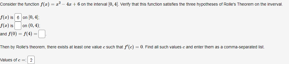 Solved Consider the function f(x)=x2−4x+6 on the interval | Chegg.com