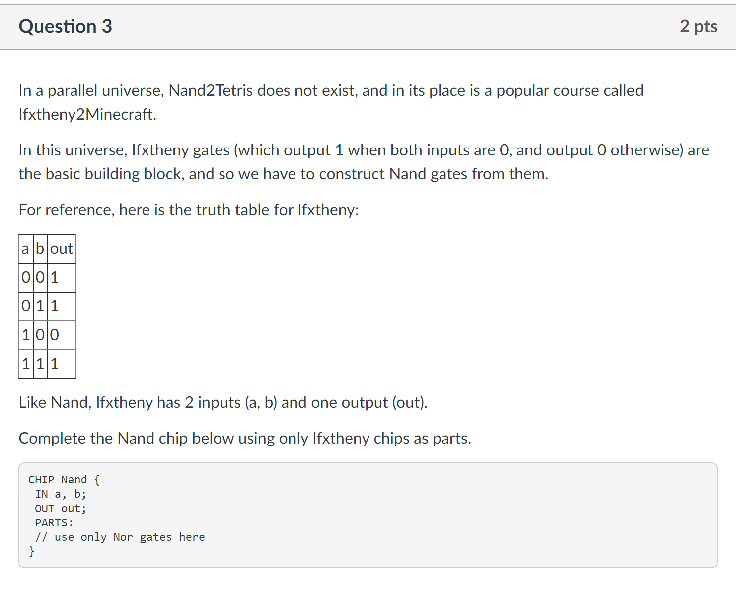 Solved In a parallel universe, Nand2Tetris does not exist, | Chegg.com